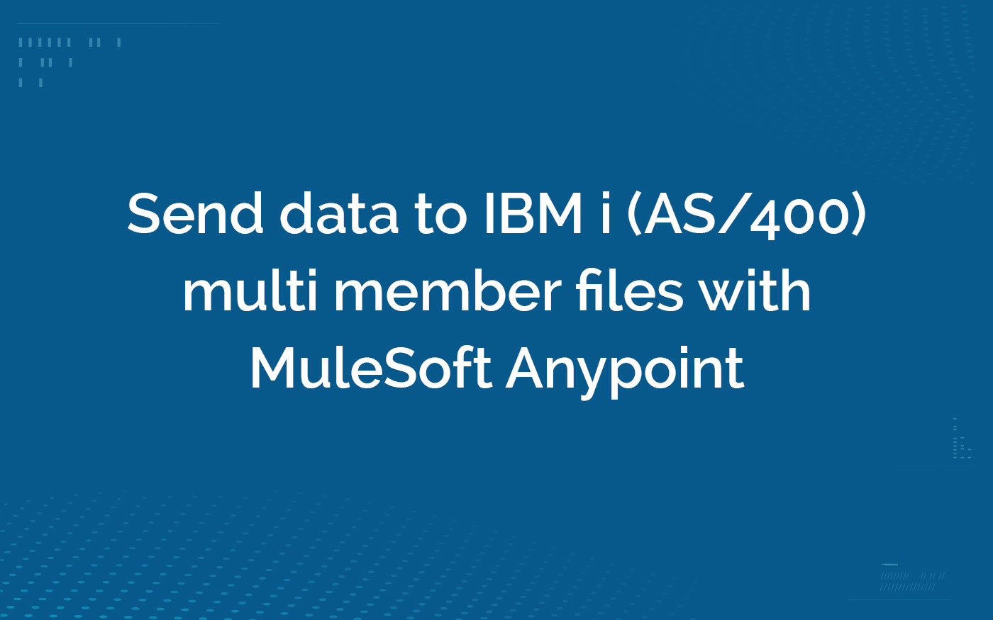 AS400 multi member files - Infoview Systems Inc.